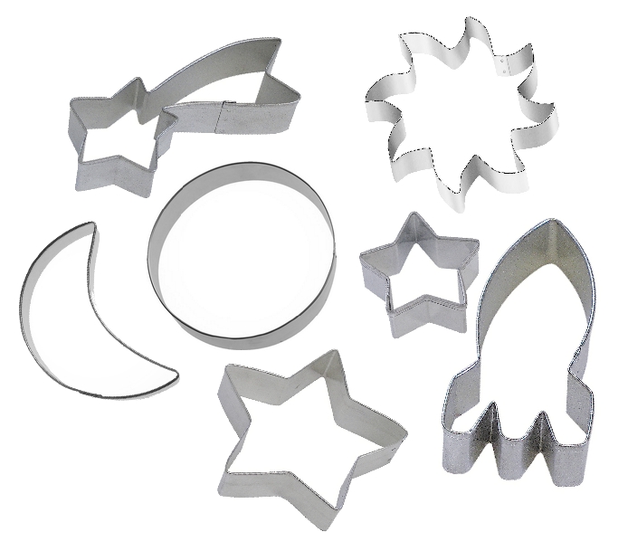 7 Piece Space Cookie Cutter Set Galaxy Solar System Astronomy | The Cookie Cutter Shop