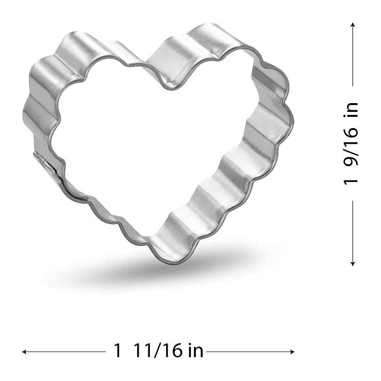 Mini Fluted Heart 1.5 Inch Cookie Cutter | The Cookie Cutter Shop